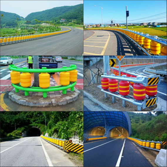 Customized Color Foam Filled Safety Roller Barrier Buckets Traffic Barrier
