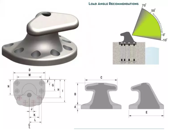 Cast Iron Marine Mooring Bollard Tee Head Dock Bollard With Anchors