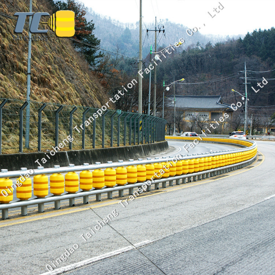 Roadway Traffic Yellow Safety EVA Roller Barrier Safety Roller Crash ...