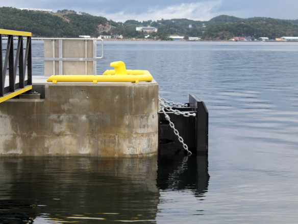 Rubber Fenders Placed At The Pier To Protect Moored Ships