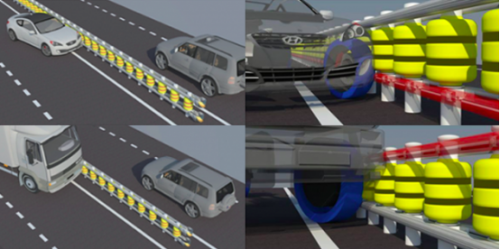 Traffic Safety Highway Guardrail Road Barrier EVA Roller Barrier