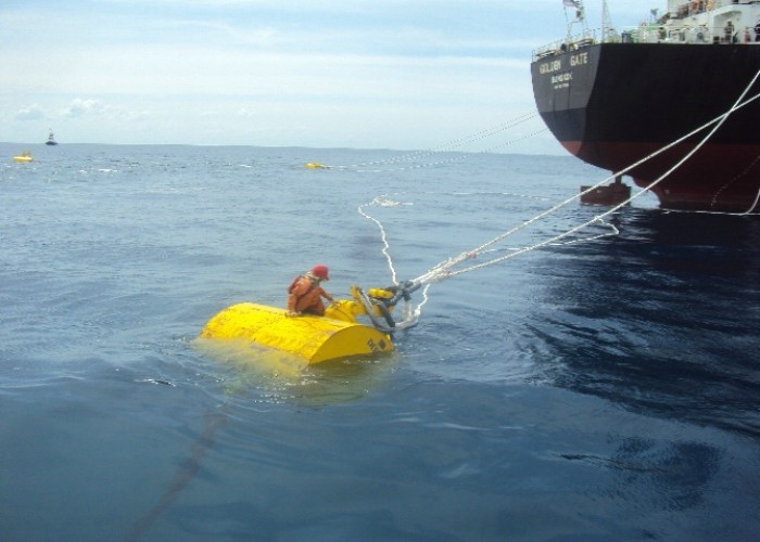 Marine Offshore Steel Mooring Buoy 1200mm With Quick Release Buoy Hooks